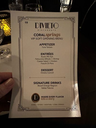 Exclusive Sneak Peak of Divieto Ristorante of Coral Springs • Coral ...